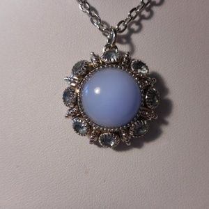 Avon | Jewelry | Vintage Avon Blue Silver Tone Pendant Necklace | Poshmark